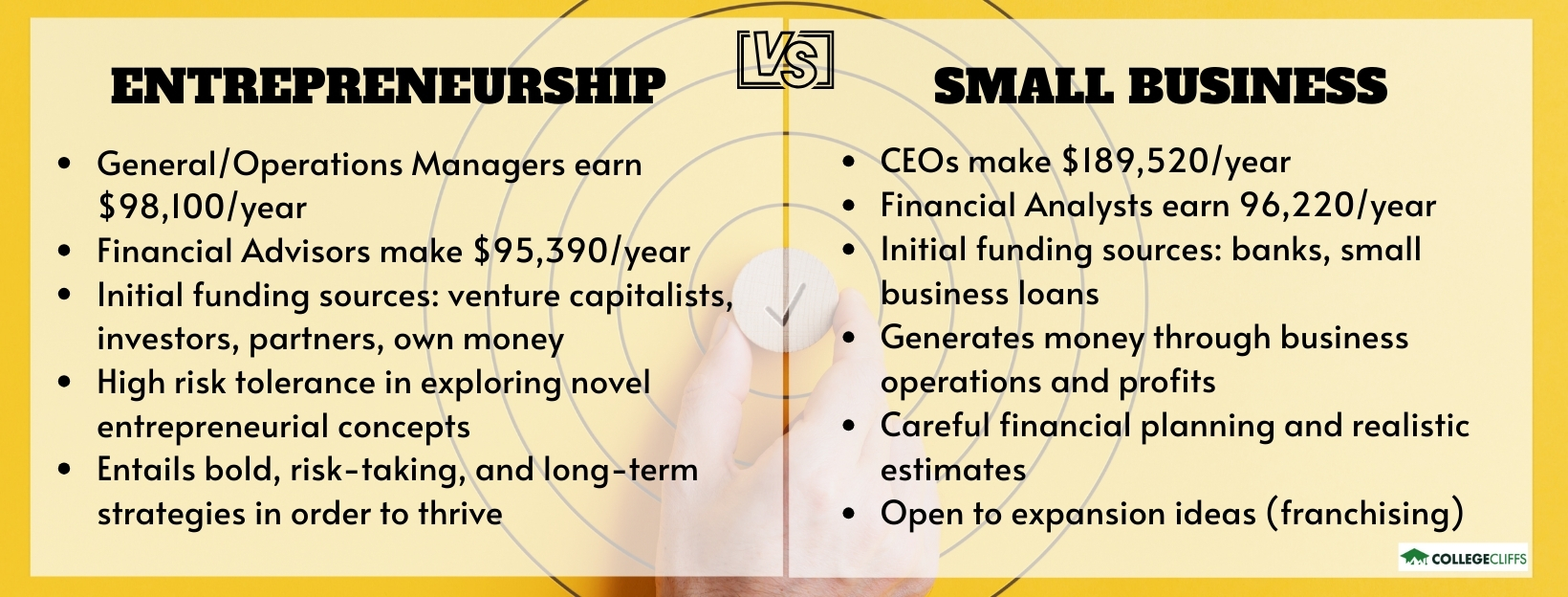 Entrepreneurship vs Small Business: Career ROI - College Cliffs